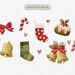 Cute Christmas Watercolor Clipart, Classic Christmas, Digital Planner ...