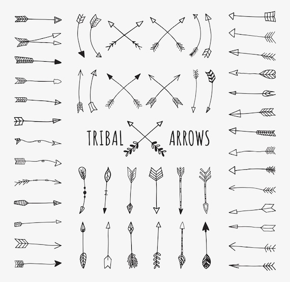 Tribal Arrows Clipart Commercial Use Clip Art Doodle Arrows - Etsy Finland