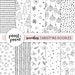 Doodle Christmas Digital Paper Black and White Scandi | Etsy