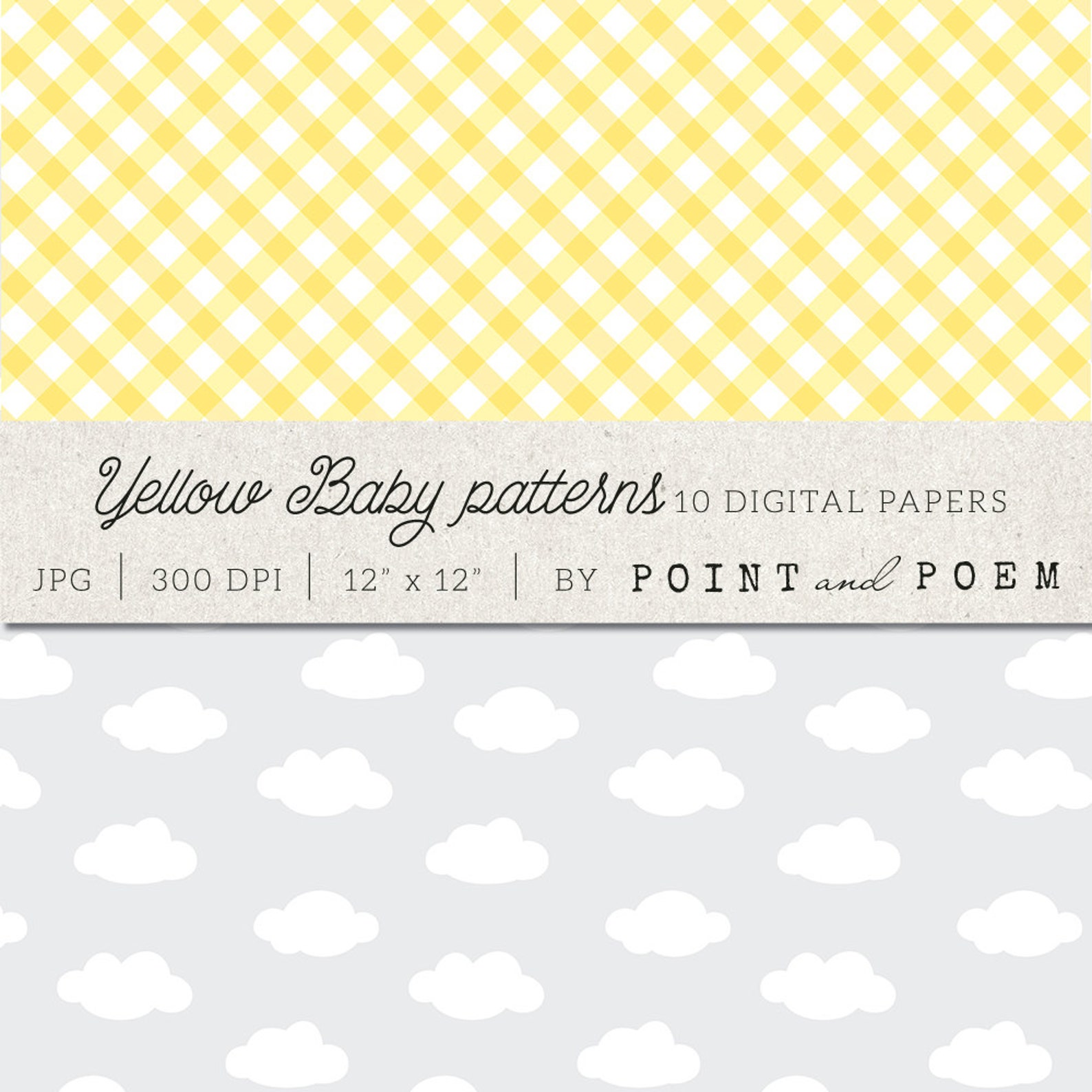 Yellow Baby Digital Paper Girl Boy Neutral patterns baby | Etsy