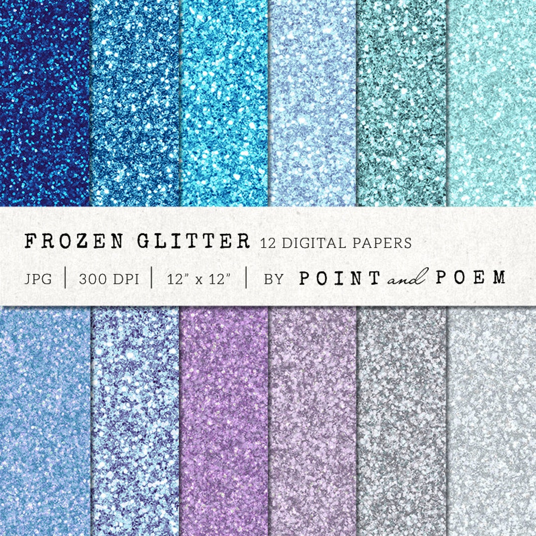 Frozen Glitter, Christmas Glitter Digital Paper, Christmas Frozen ...