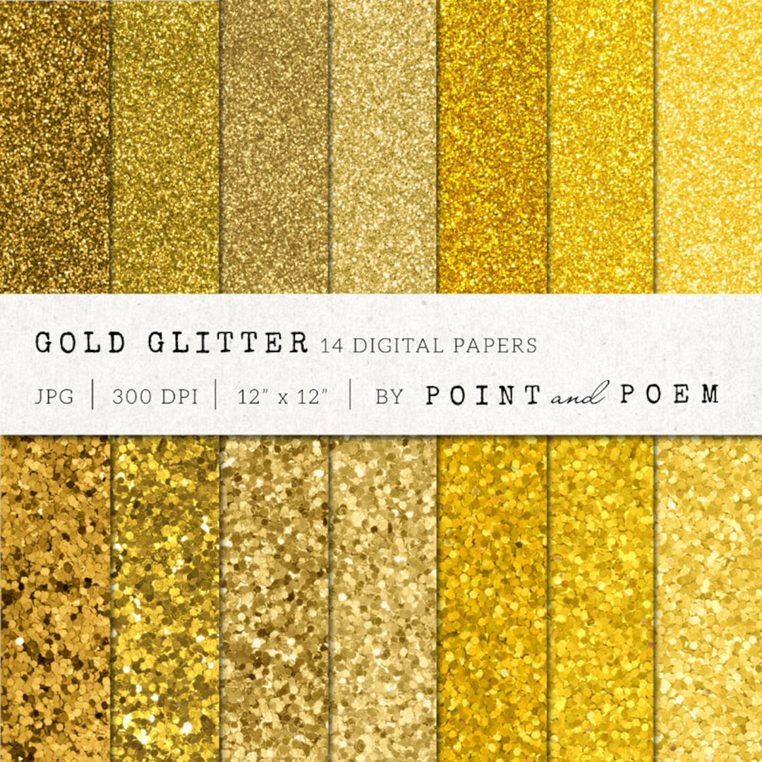 Gold Digital Paper. Glitter Gold Digital Papers Texture for - Etsy
