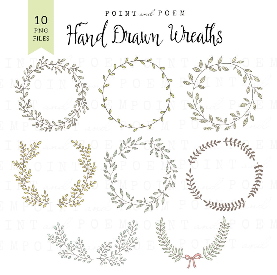 Kranz ClipArt, ClipArt, digitale Kranz Lorbeerkranz, Hochzeit, Kranz ...