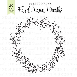 Wreath Clip Art : ''hand Drawn Wreath'' Chalkboard Laurel Clipart ...