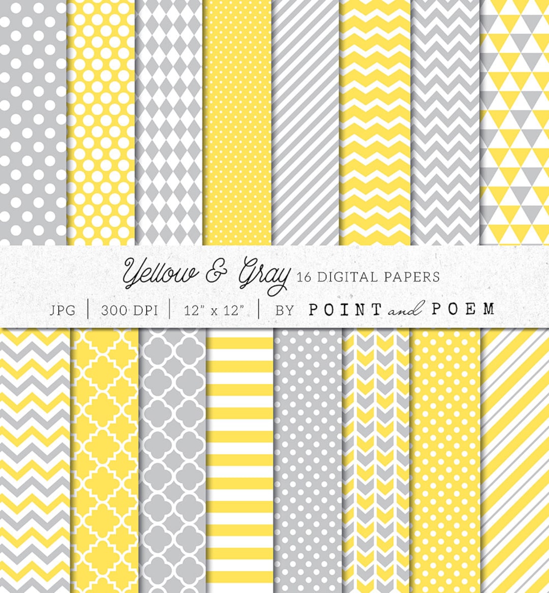 Grey And Yellow Chevron