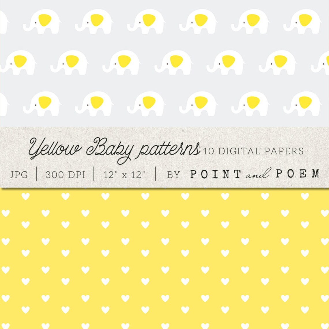 Yellow Baby Digital Paper Girl Boy Neutral patterns baby | Etsy