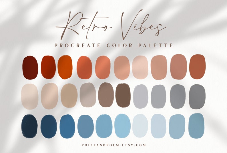 Procreate Palette Color Swatches Retro Vibes Rusty Red - Etsy