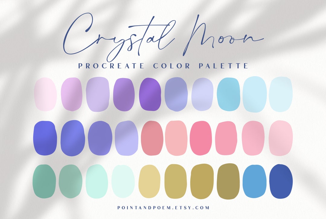Procreate Color Palette | Color Swatches | Crystal Moon | Mineral ...