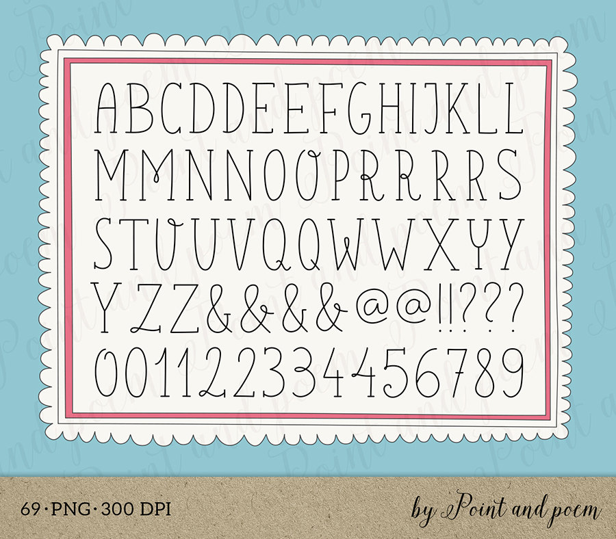 Alphabet Clip Arts Doodle Alphabet Hand Drawn Letters - Etsy