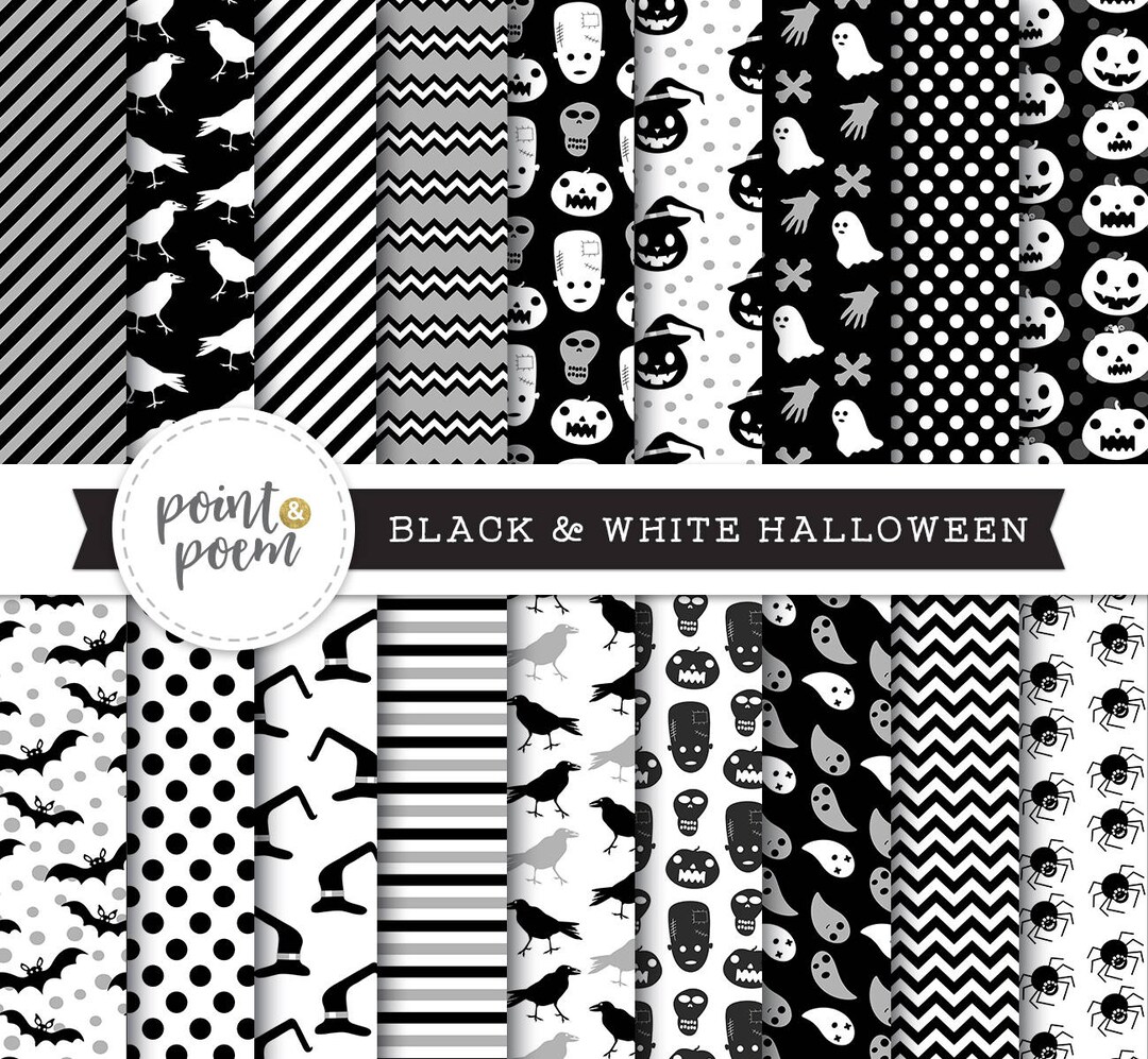 Halloween Digital Paper, Spooky Ghost Digital Scrapbooking Paper ...