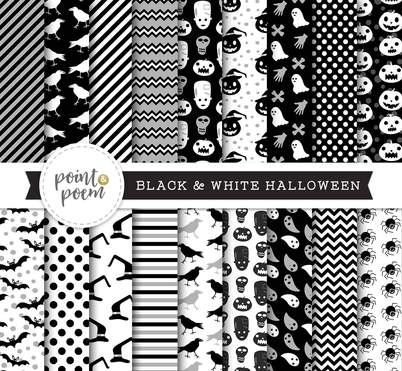 Halloween Digital Paper Spooky ghost digital scrapbooking | Etsy