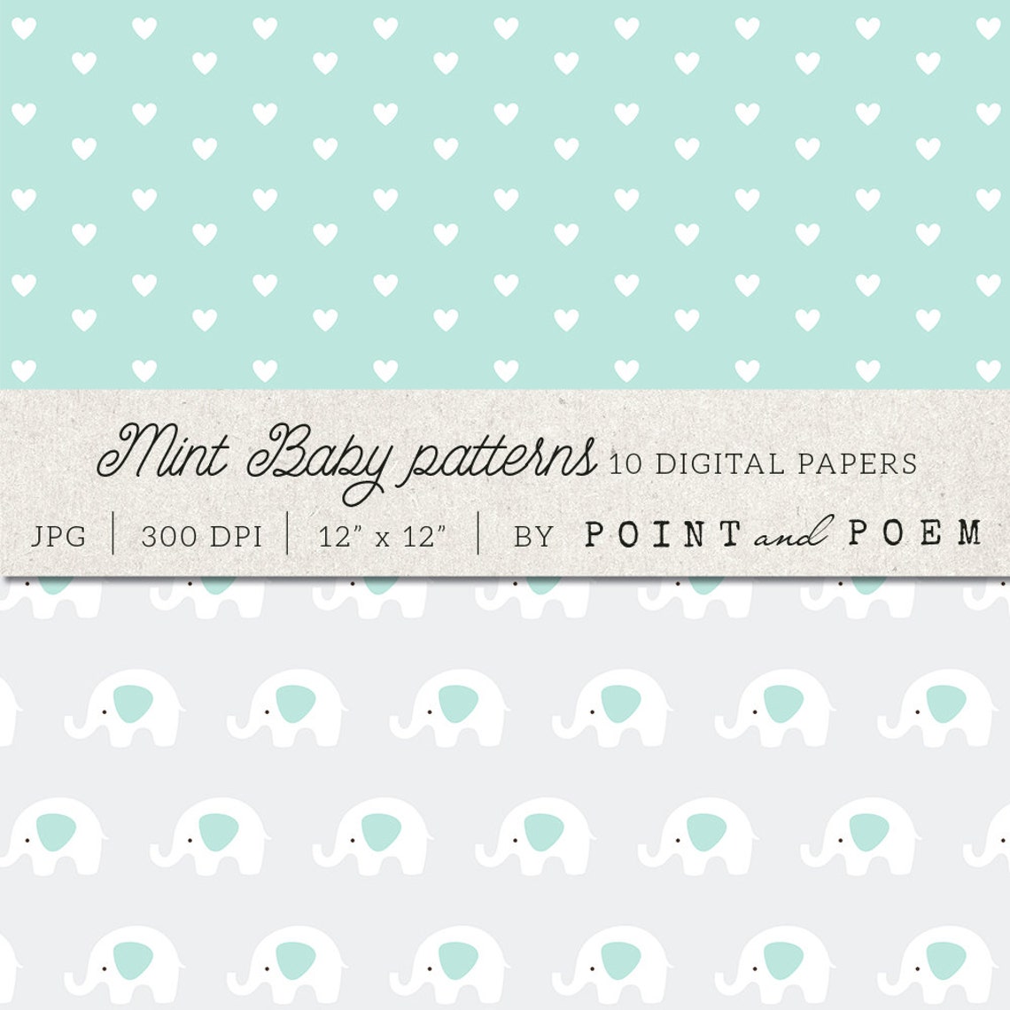 Baby Digital Paper Aqua Teal Girl Boy Neutral Patterns Baby | Etsy