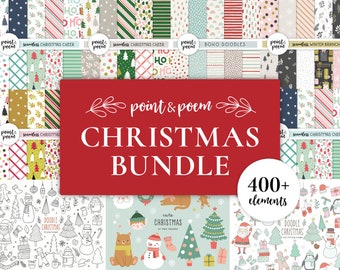 Mono Christmas Digital Papers Black and White Christmas - Etsy