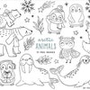 Christmas Clip Art Commercial Use, Doodle Winter Clipart, Scandinavian ...