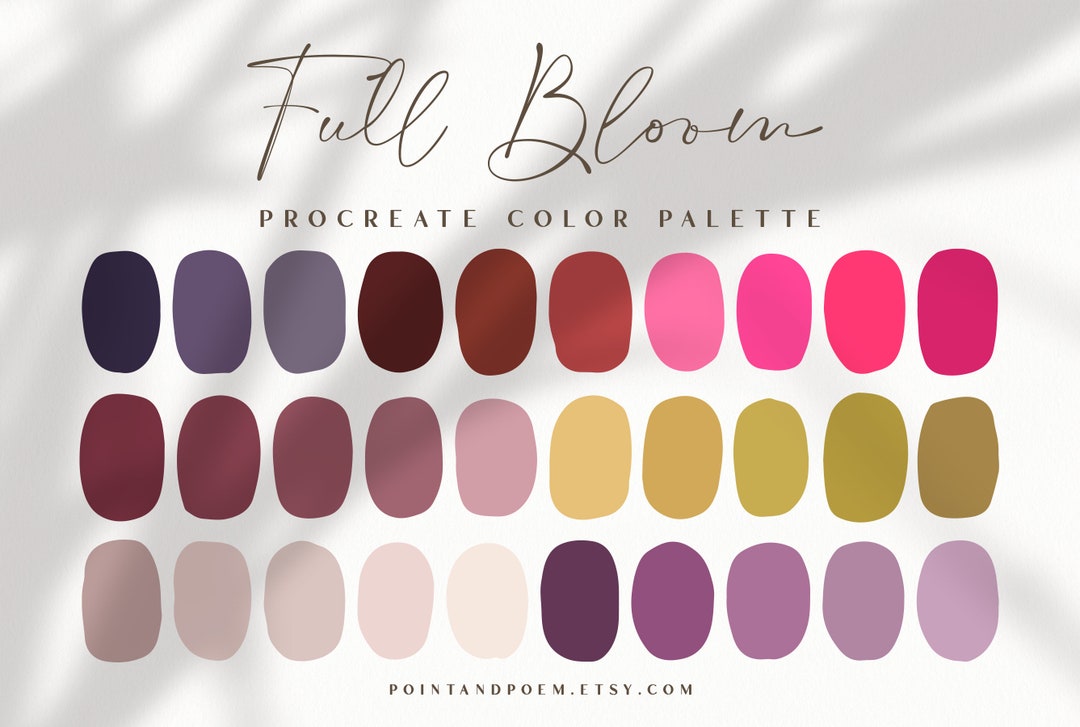 Procreate Color Palette | Color Swatches | Full Bloom | Bright Flowers ...