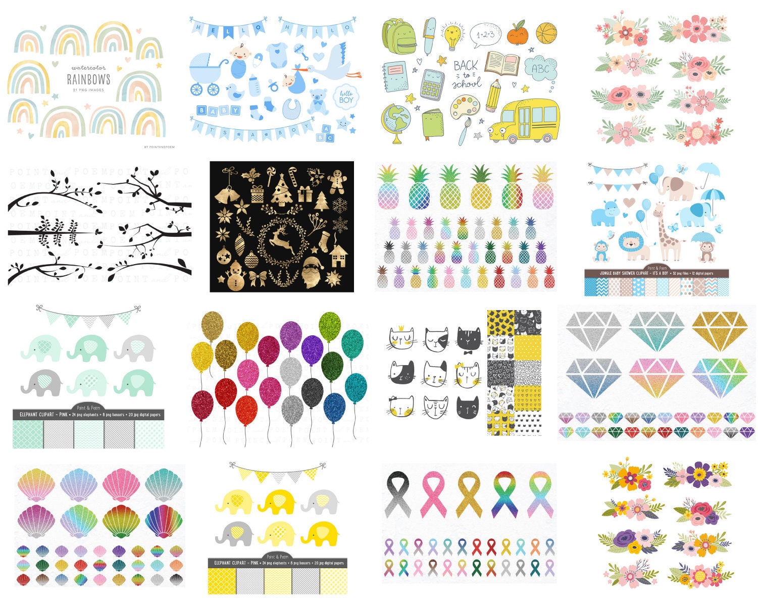 Clipart Bundle Clipart Set Hand Drawn Cliparts Graphics - Etsy Canada