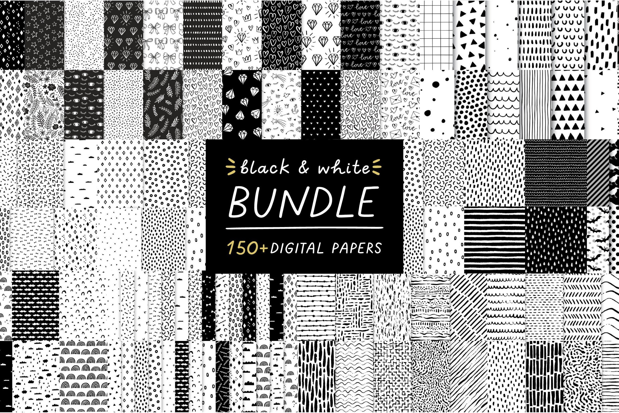 Hand Drawn Design Elements Bundle, Doodle Clipart, Commercial Use - Etsy