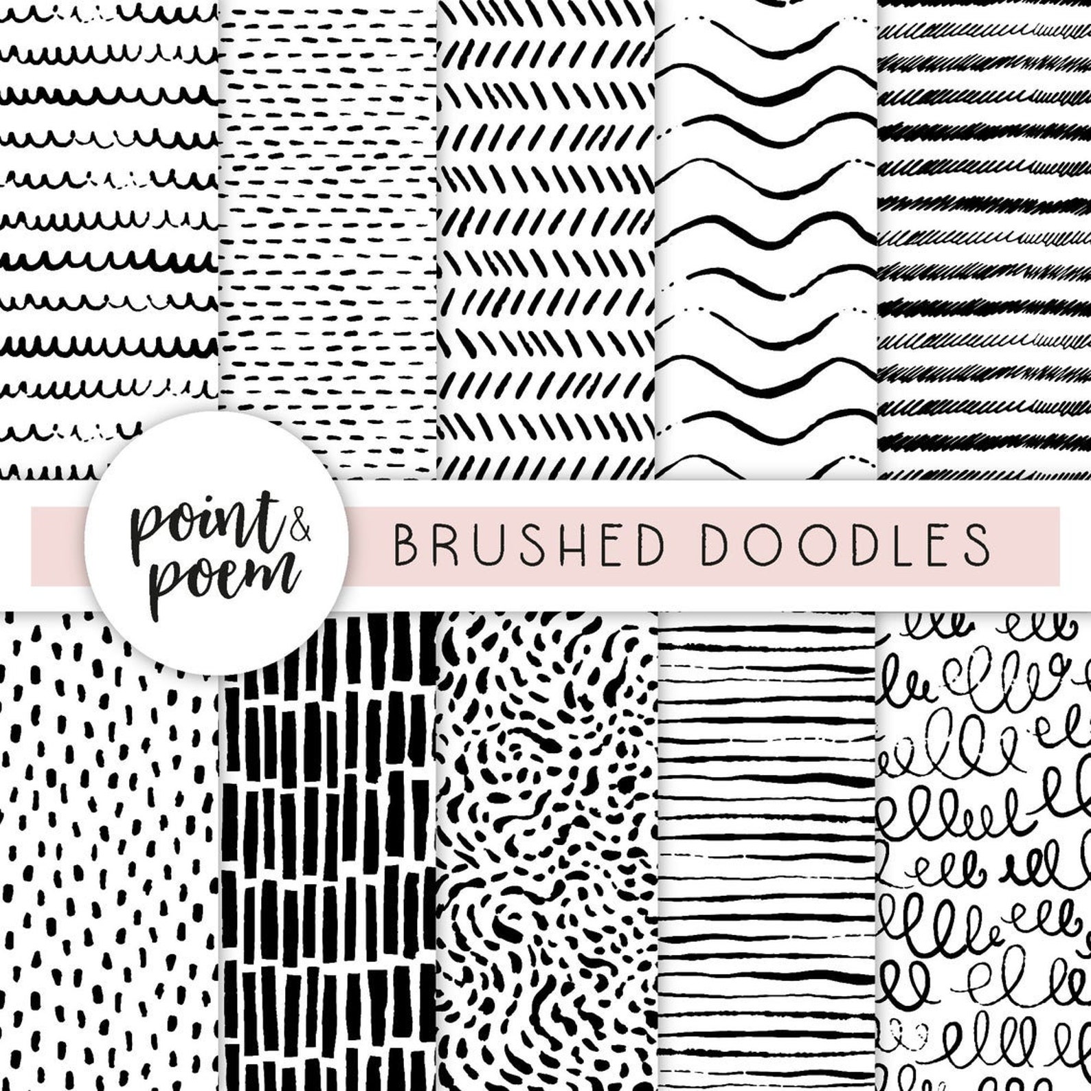 Hand Drawn Design Elements Bundle, Doodle Clipart, Commercial Use - Etsy