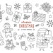 Cute Christmas Digital Stamps. Coloring Doodle Christmas Clipart ...