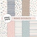 Doodle Digital Papers, Pink & Blue Boho Scandi Digital Paper Pack, Hand ...