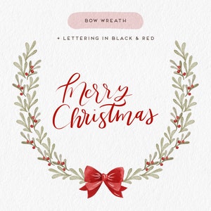 Cute Christmas Watercolor Clipart, Classic Christmas, Digital Planner ...