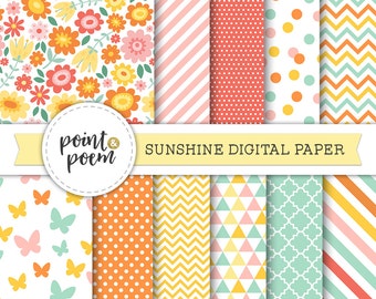 Spring Digital Papers Summer Printable Papers Flowers - Etsy