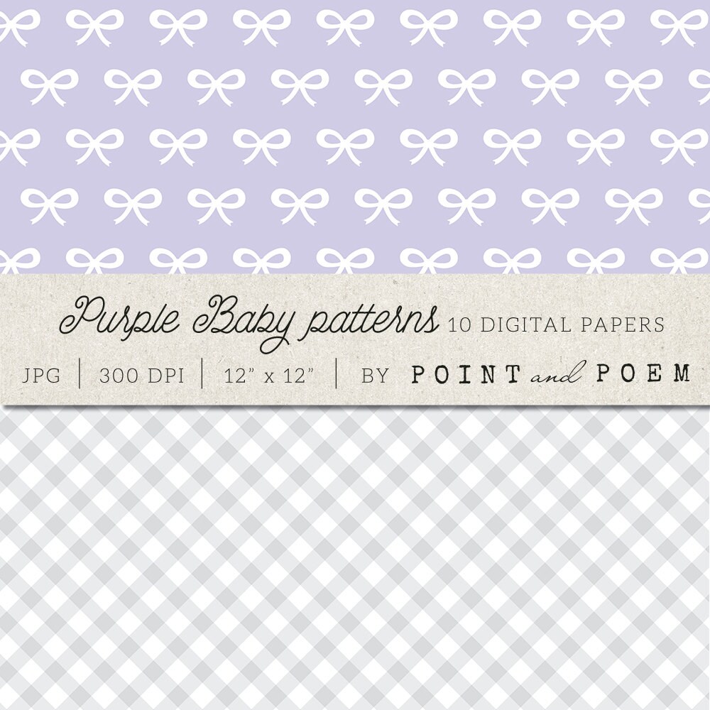Purple Baby Digital Paper Lilac Girl Boy Neutral patterns | Etsy