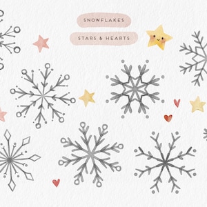 Cute Christmas Watercolor Clipart, Classic Christmas, Digital Planner ...