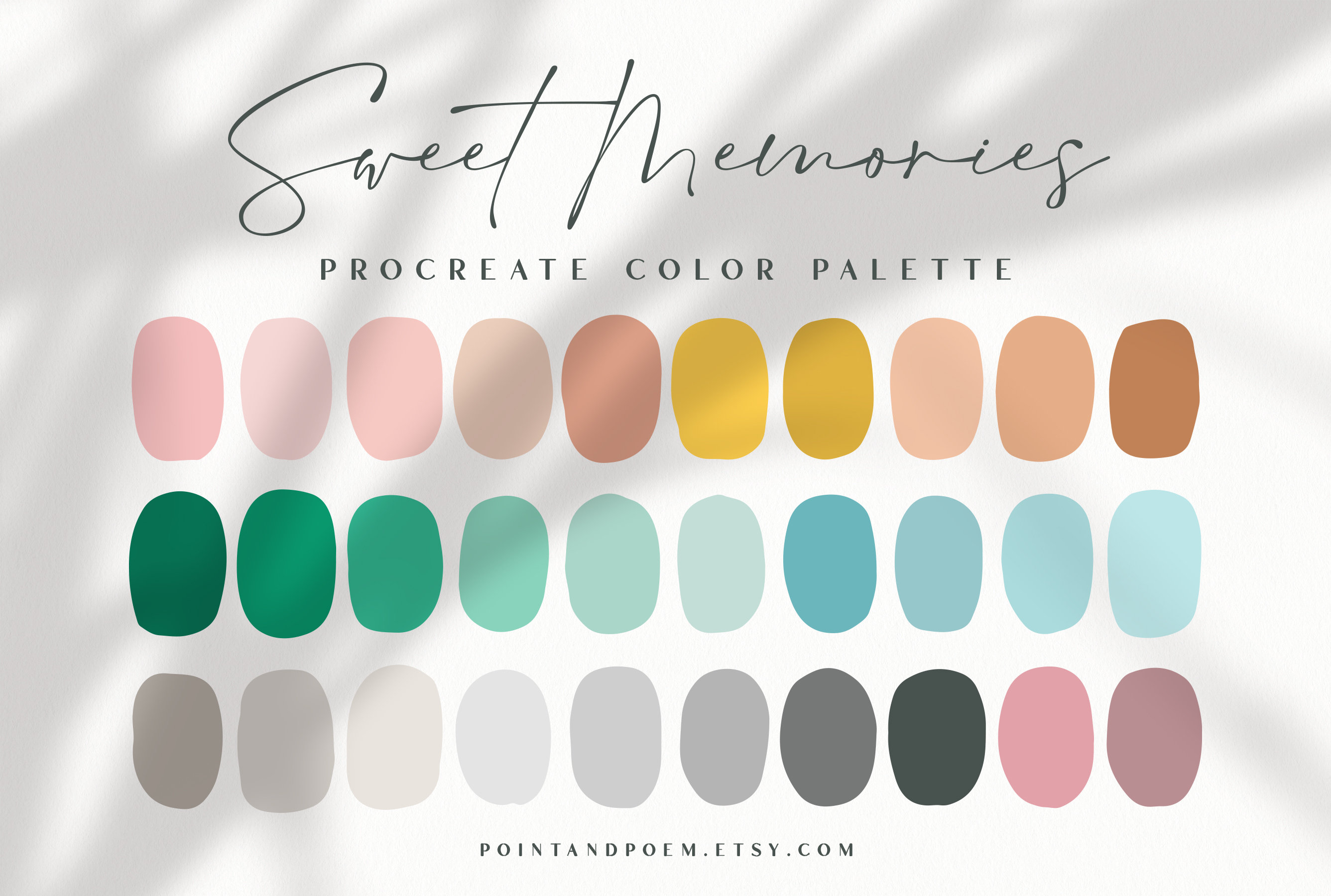 Procreate Palette Color swatches Sweet Memories Pastel | Etsy