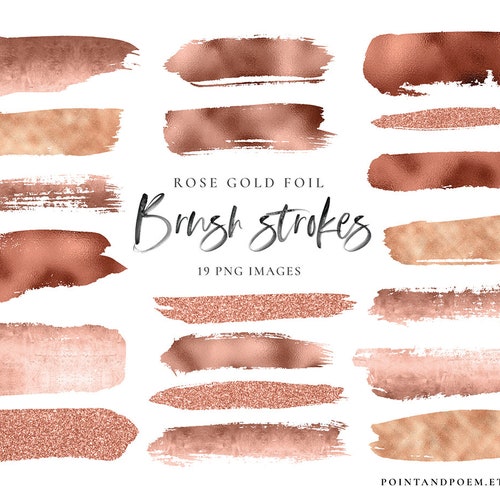 Rose Gold Safari Brush Strokes Clipart With Glitter and Foil | Etsy UK