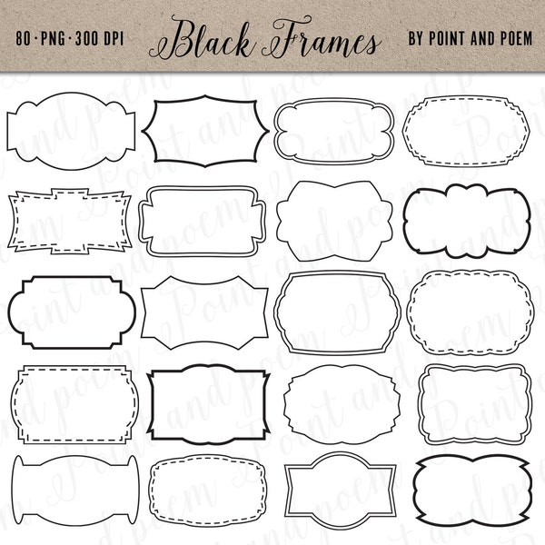 Black Frame Clip Art - Etsy