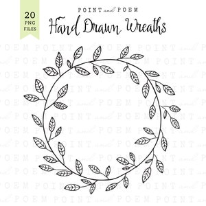 Wreath Clip Art : ''hand Drawn Wreath'' Chalkboard Laurel Clipart ...