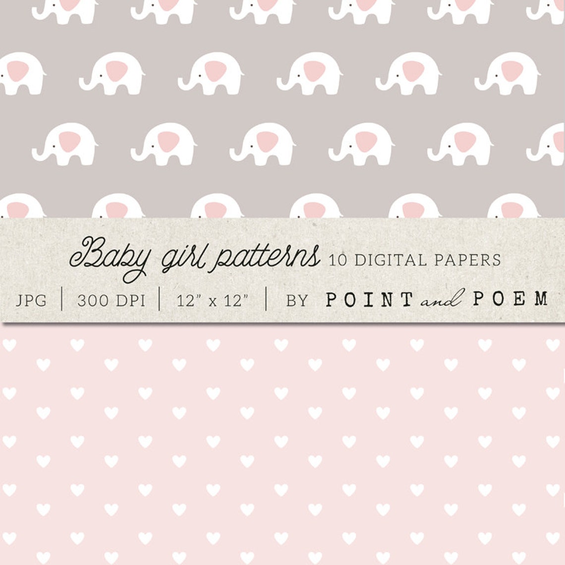 Baby Girl Digital Paper Its a Girl Patterns Baby Shower - Etsy