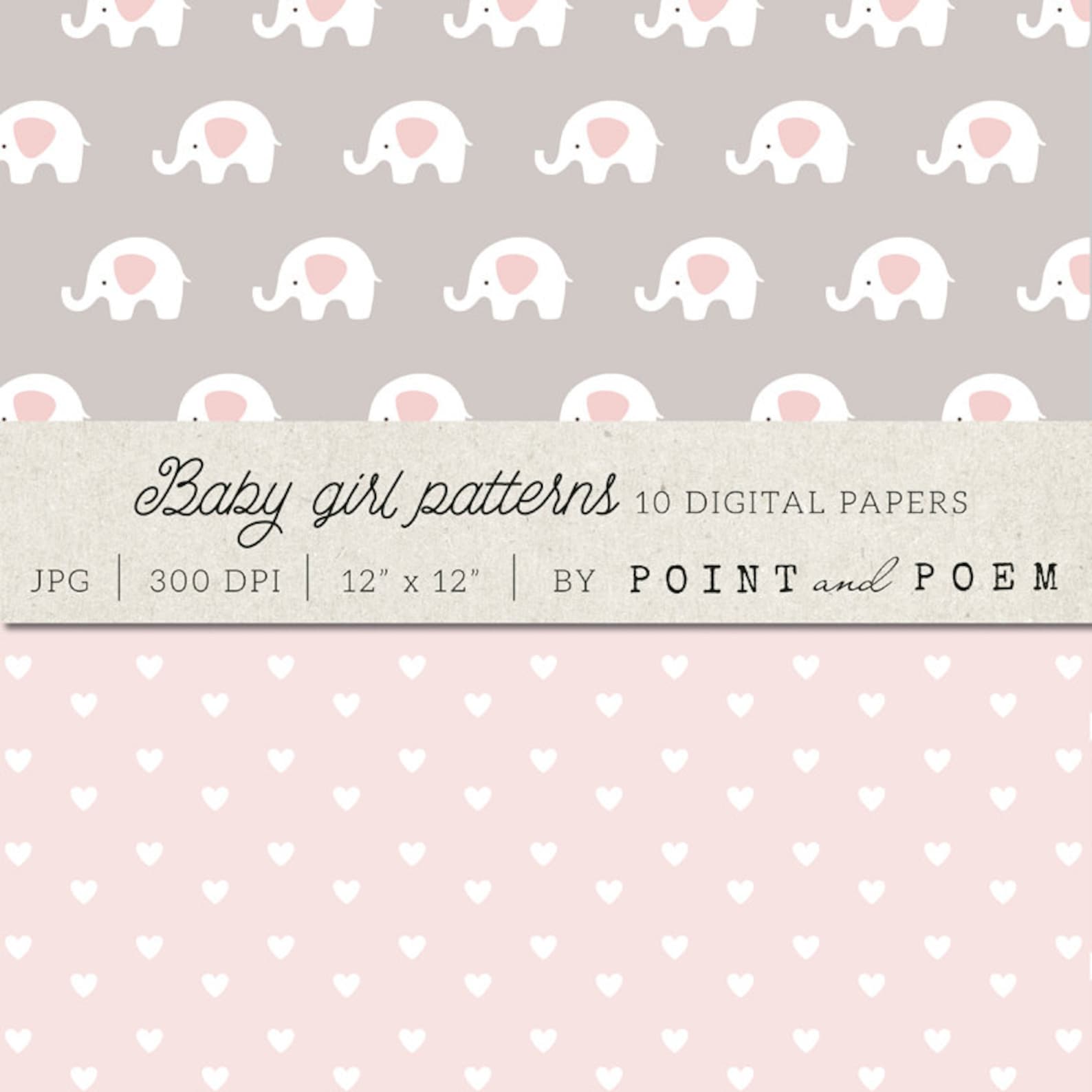 Baby Girl Digital Paper Its a Girl Patterns Baby Shower - Etsy