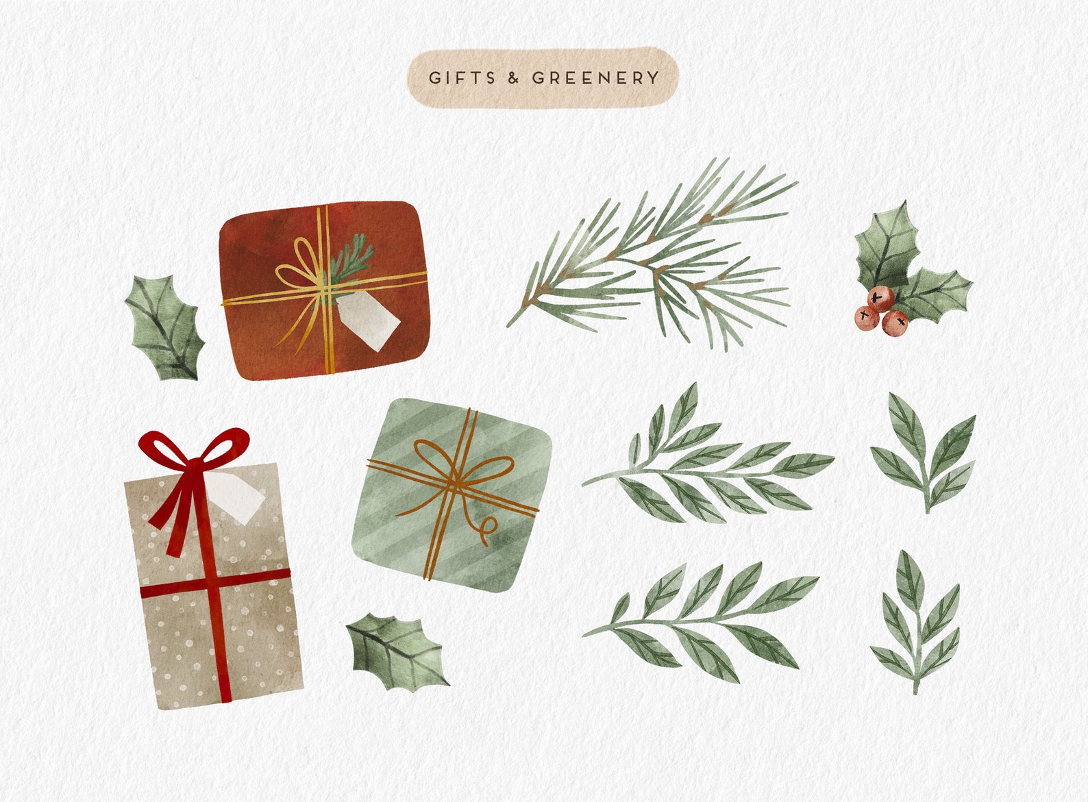 Cute Christmas Watercolor Clipart Cozy Winter Watercolor - Etsy