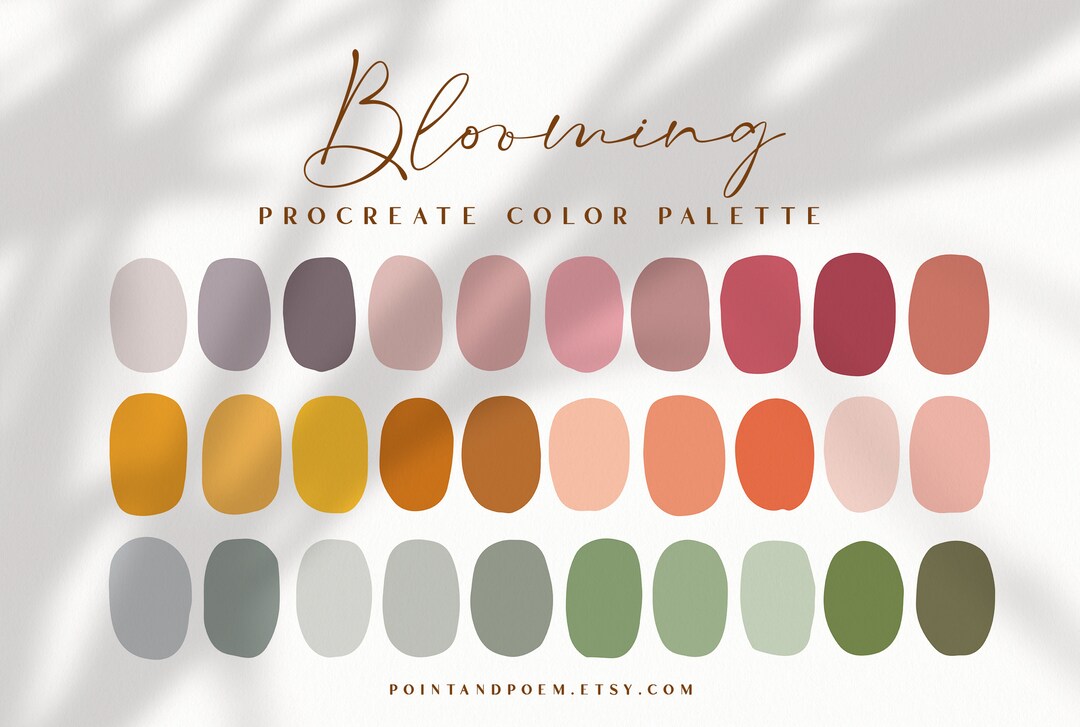 Procreate Color Palette | Color Swatches | Blooming | Flowers Bright ...