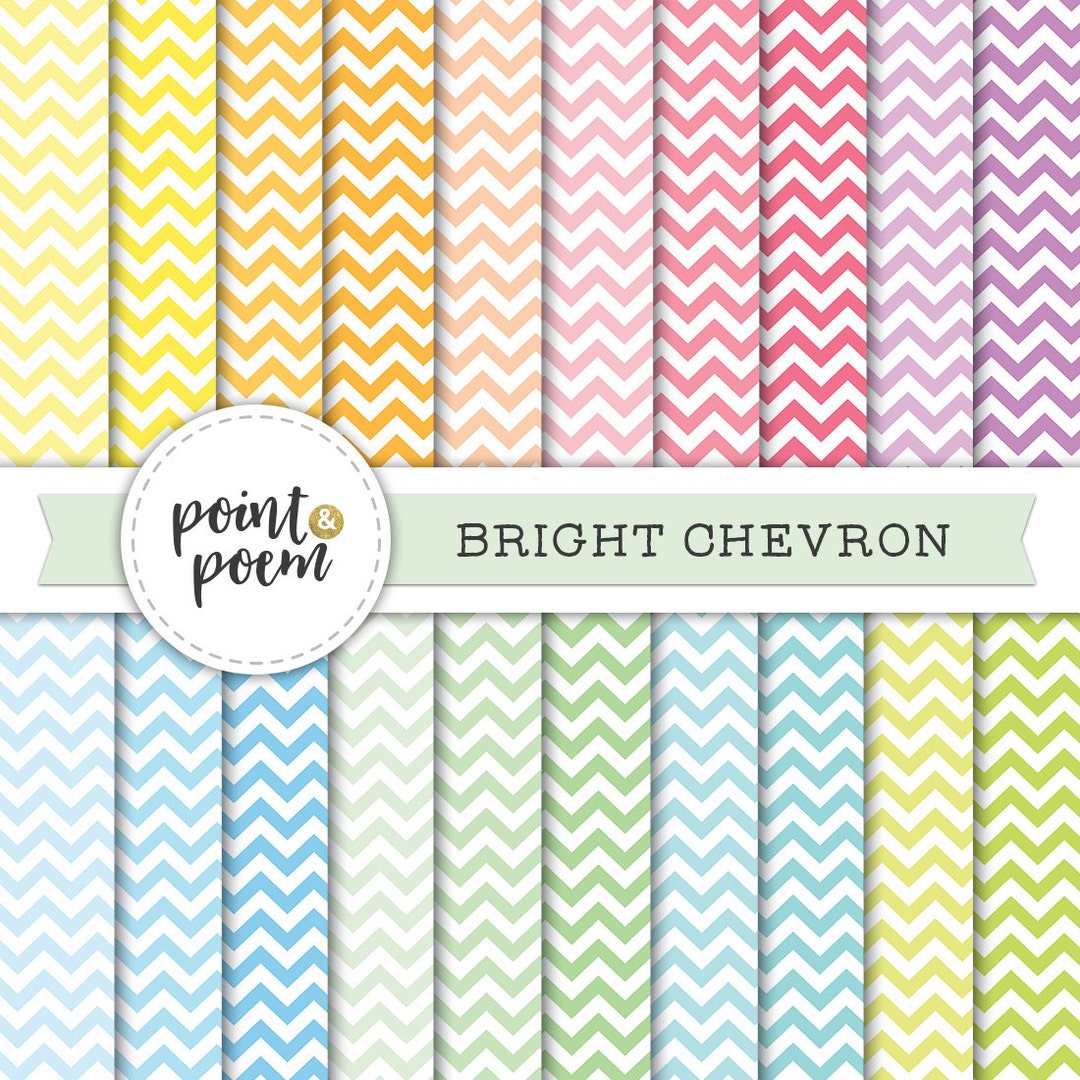 Chevron Digital Paper, Rainbow Chevron Backgrounds, Zig Zag, Bright ...