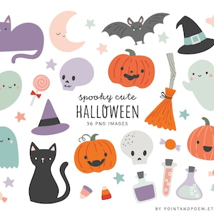 Cute Halloween Clipart Commercial Use Kids Fun Halloween - Etsy