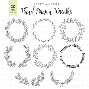 Wreath Clip Art : ''hand Drawn Wreath'' Chalkboard Laurel Clipart ...