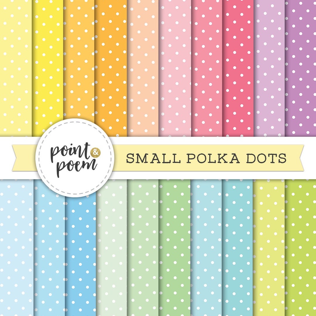 Polka Dot Digital Paper, Dots Backgrounds, Rainbow, Pastel Bright ...