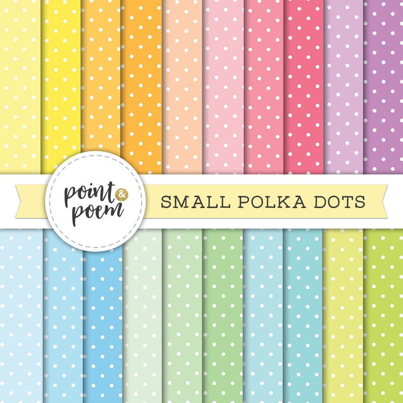 Polka Dot Digital Paper Dots Backgrounds Rainbow Pastel | Etsy