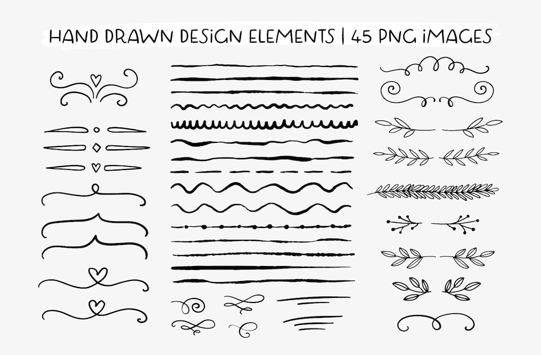 Hand Drawn Borders Clip Art, Dividers, Laurels, Arrows, Doodle, - Etsy