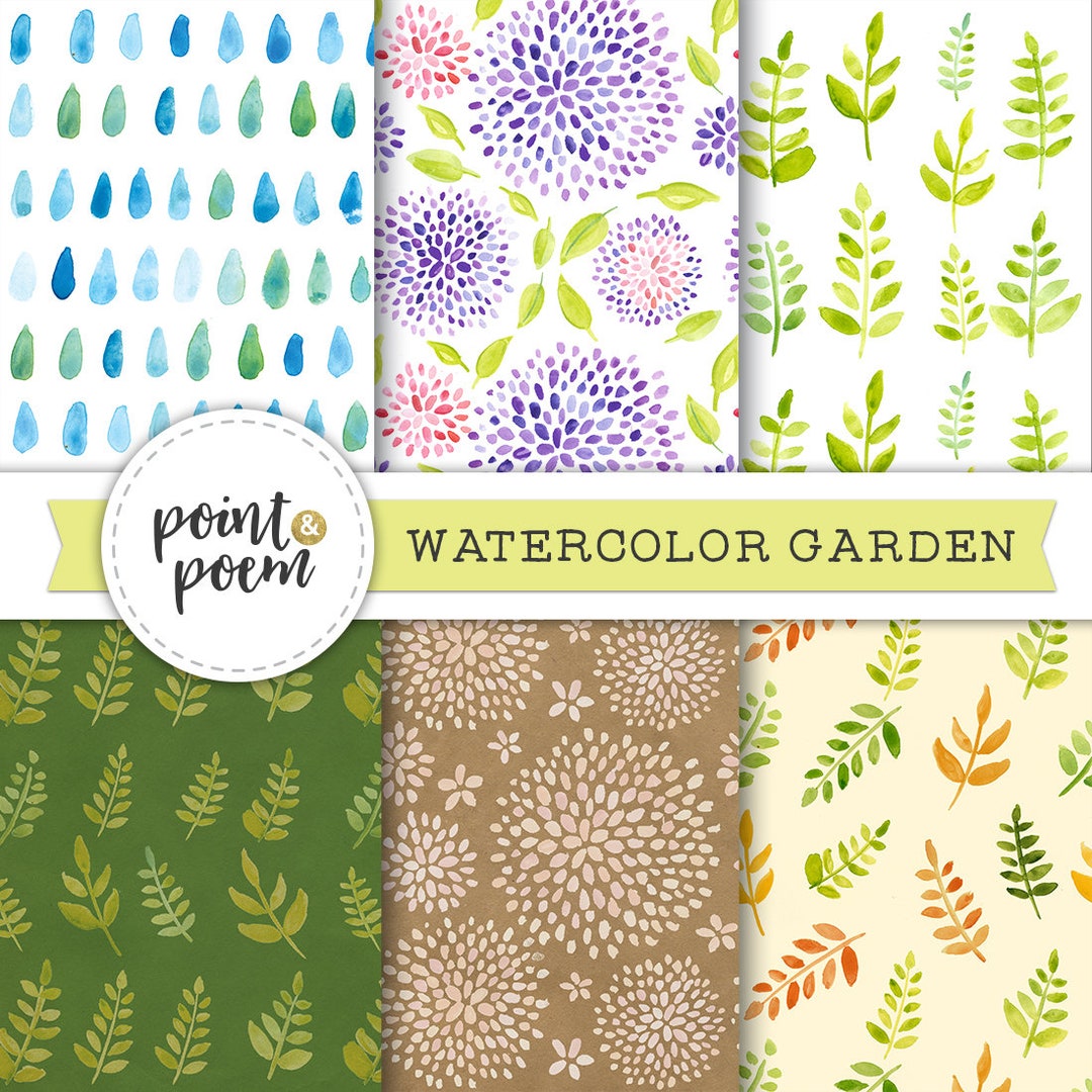 Digital Paper Pack - Floral Watercolor - Textured Hand Painted Pink ...