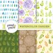 Digital Paper Pack - Floral Watercolor - Textured Hand Painted Pink ...
