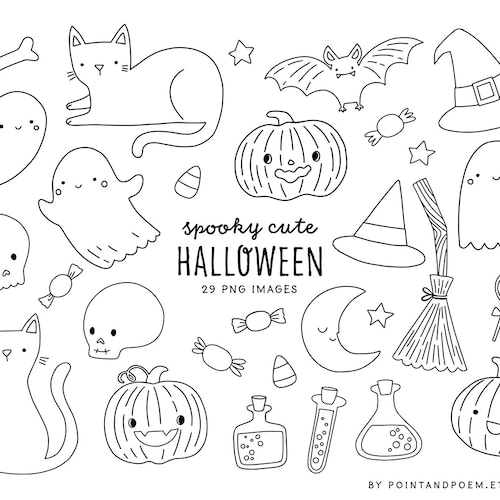 Cute Halloween Clipart Commercial Use Kids Fun Halloween - Etsy