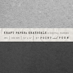 Kraft Digital Paper, Digital Scrapbooking Paper, Black, Gray, Chipboard ...