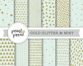 Gold Glitter Digital Paper Gold Patterns Background | Etsy