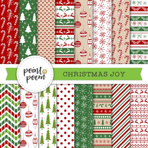 Christmas WATERCOLOR Digital Paper Red Green White Watercolor - Etsy