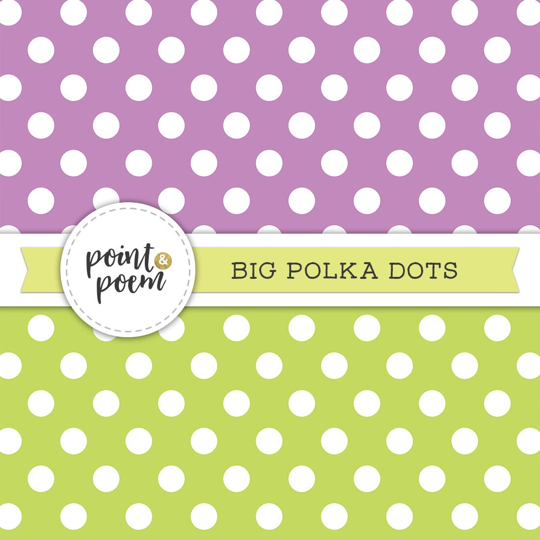 Polka Dot Digital Paper Big Polka Dots Backgrounds Rainbow | Etsy