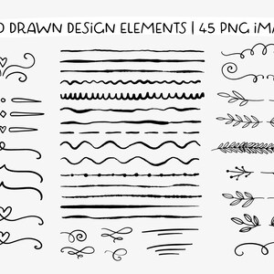 Hand Drawn Borders Clip Art, Dividers, Laurels, Arrows, Doodle, - Etsy